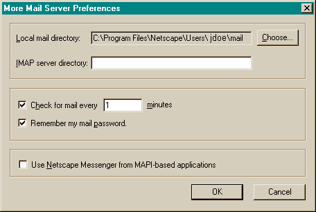 Setting up email in Netscape Communicator